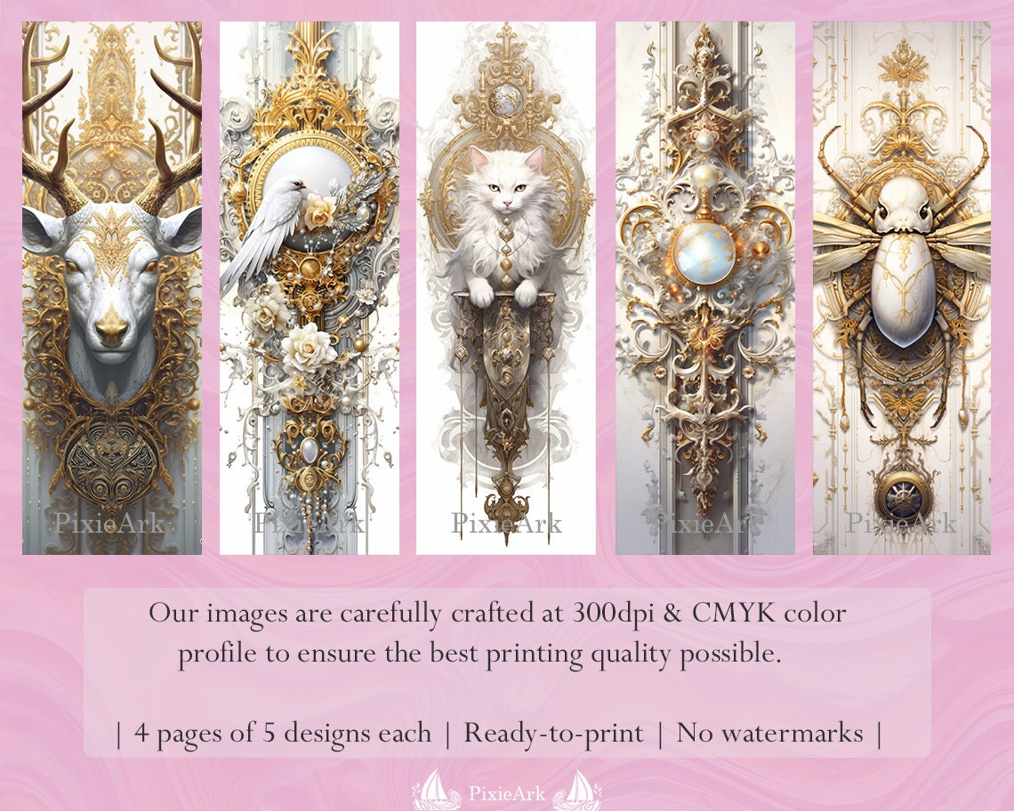 Luxury Rococo Printable Bookmarks Bookmark Designs - Etsy
