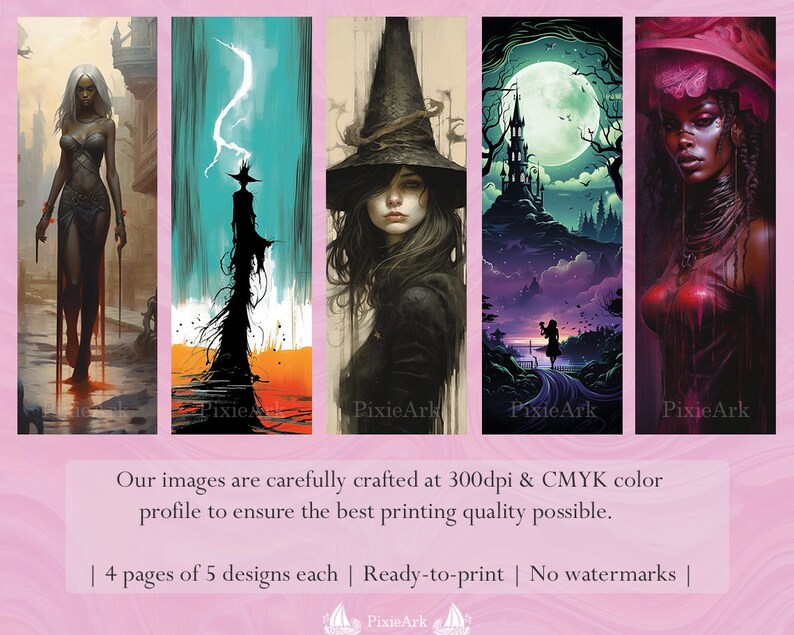 Witches Printable Bookmarks Bookmark Designs Digital - Etsy