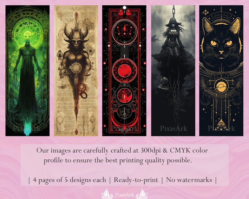Dark Magic Printable Bookmarks Bookmark Designs Digital Download ...