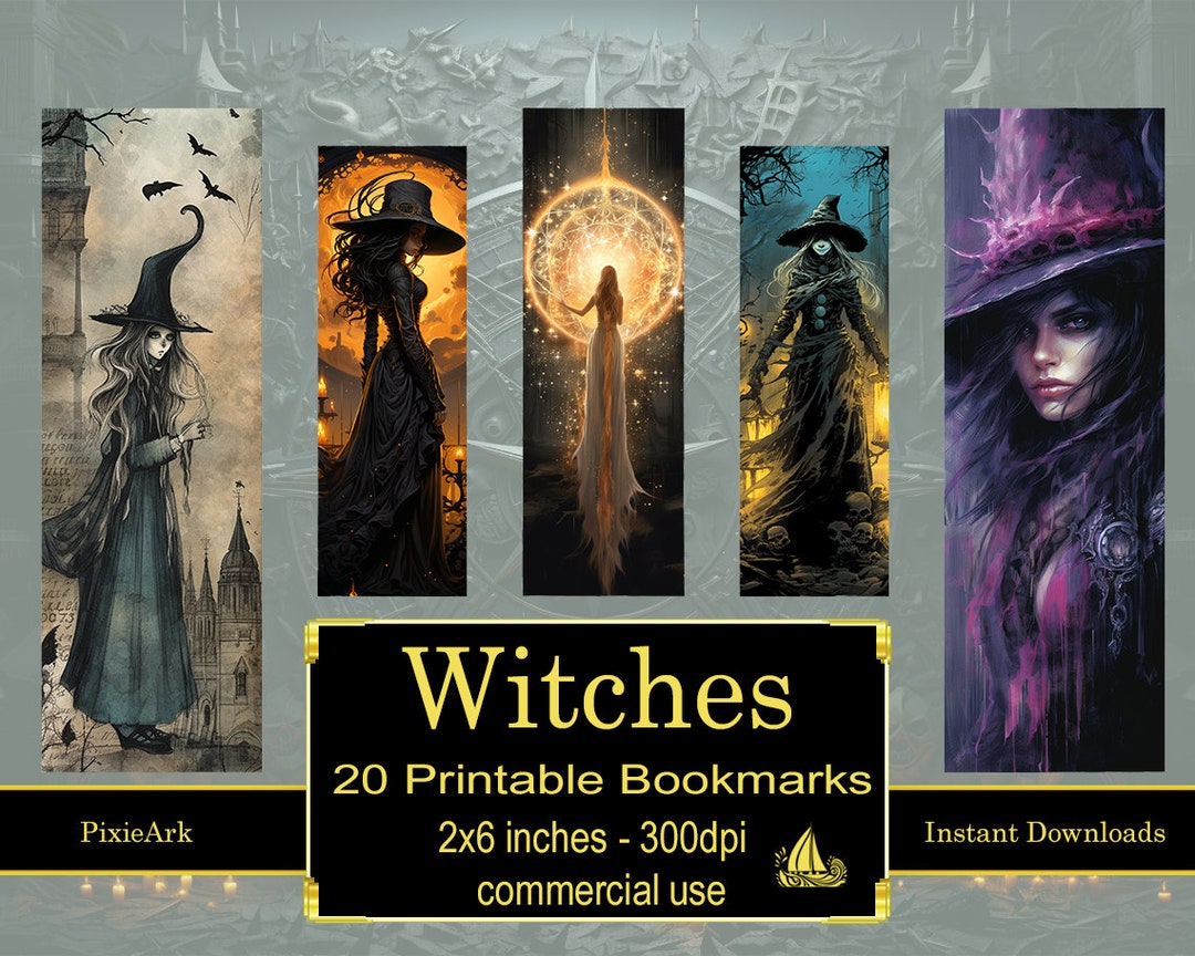 Witches Printable Bookmarks Bookmark Designs Digital - Etsy