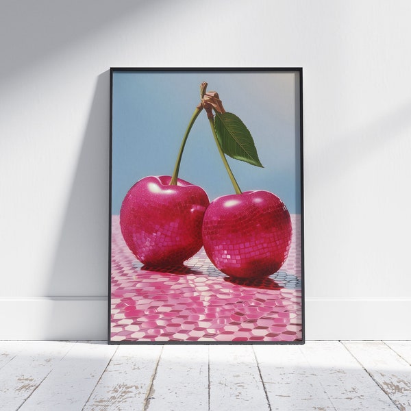 Disco Ball Cherry Print - Etsy