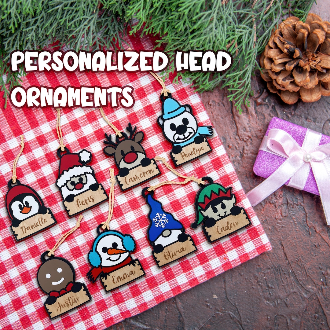 Cute Head Christmas Ornaments-8 Designs Master Bundle - Etsy