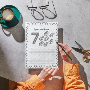 10 Pages Count and Trace NUMBERS 1-10 - Printable Worksheets - Instant ...