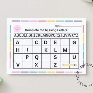30 Missing Letter Alphabet Cards, 15 Cards Lowercase Letters, 15 Cards ...