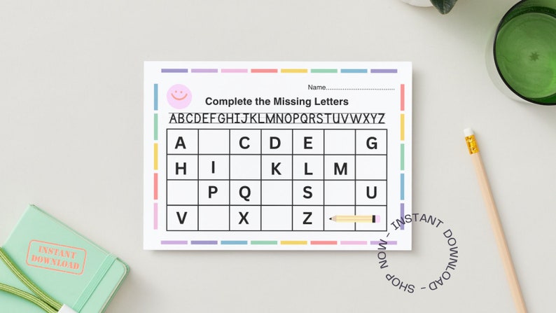 30 Missing Letter Alphabet Cards, 15 Cards Lowercase Letters, 15 Cards ...