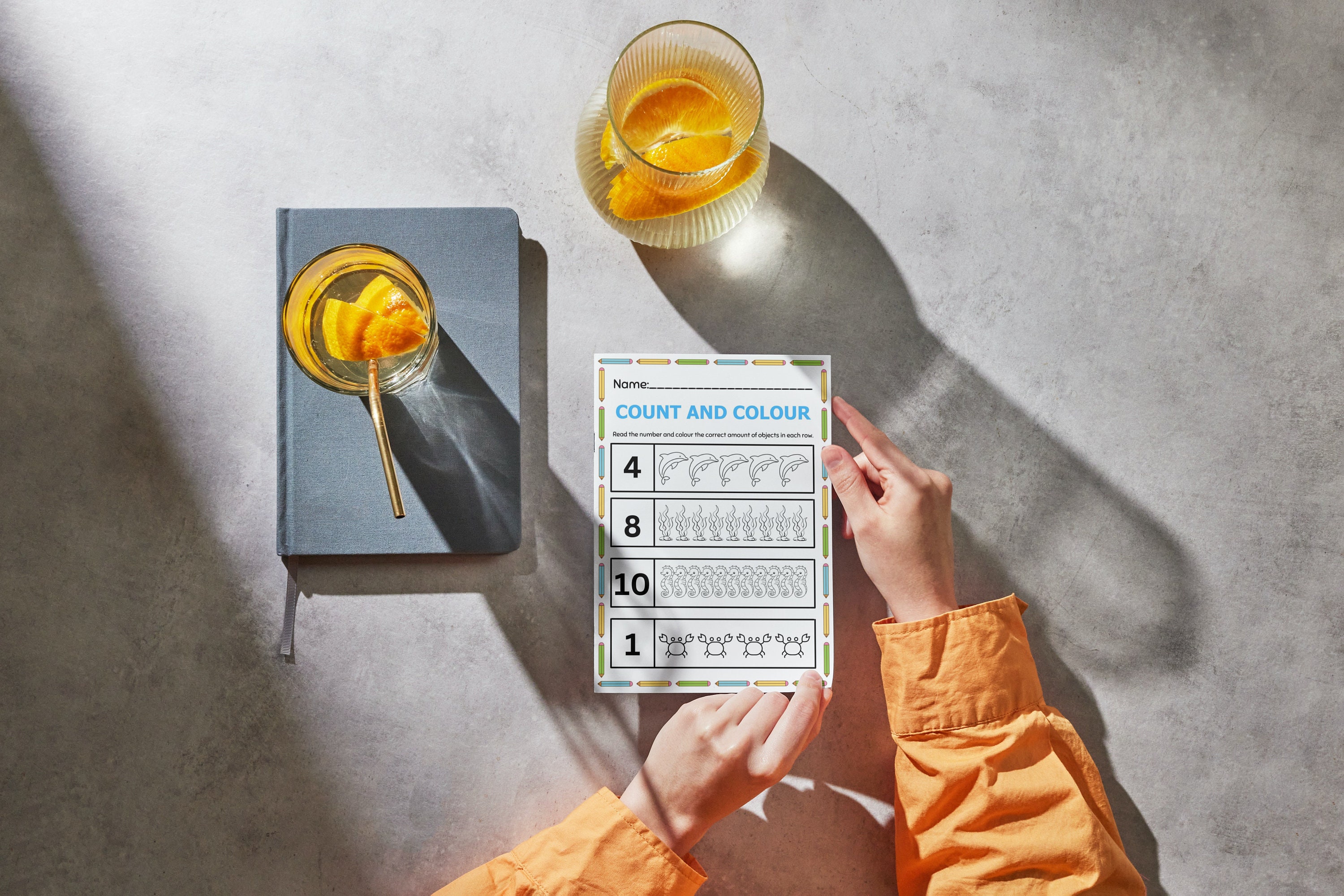 10 Printable Count and Colour Worksheets Numbers 1 10 - Etsy