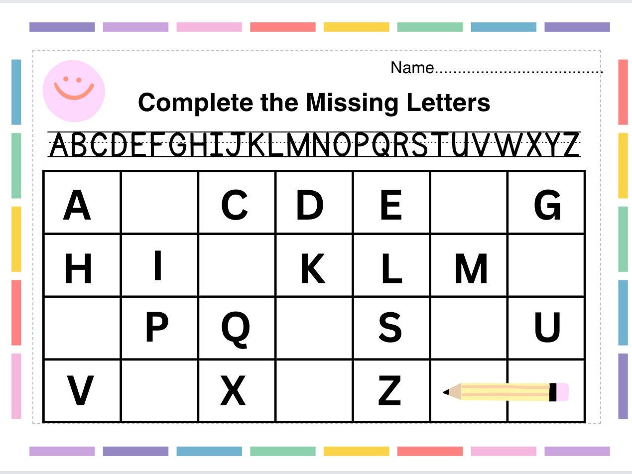 30 Missing Letter Alphabet Cards, 15 Cards Lowercase Letters, 15 Cards ...