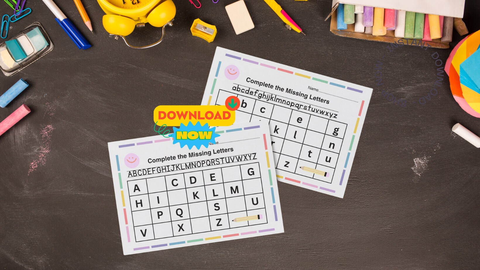 30 Missing Letter Alphabet Cards, 15 Cards Lowercase Letters, 15 Cards ...