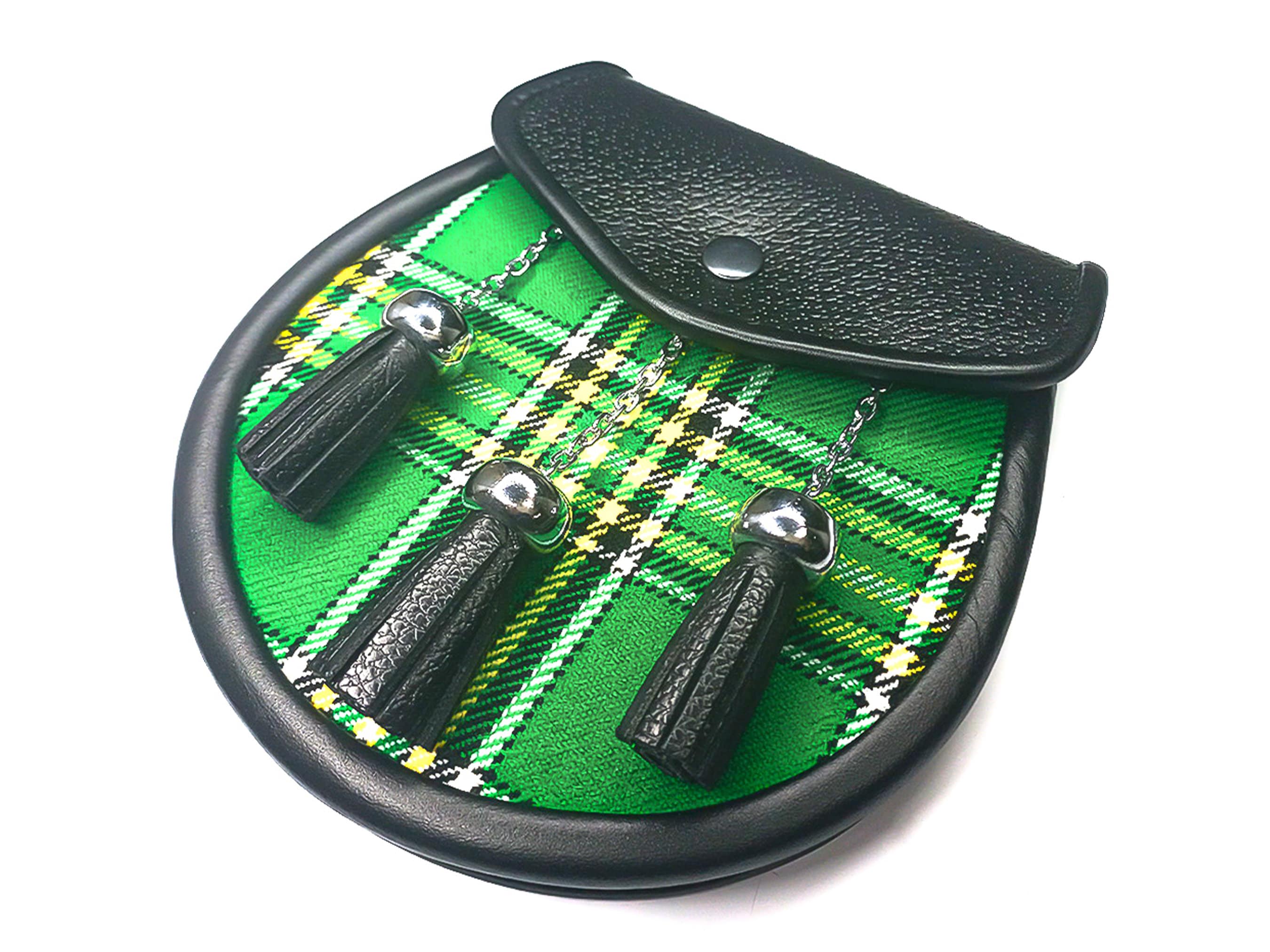 Traditional Scottish Sporran Pure Black Leather Sporran Kilt Sporran ...