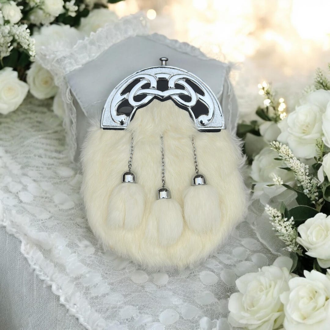 Highland Handmade Kilt Natural White Rabbit Fur | Chrome Celtic ...