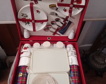 1960s Complete Brexton Picnic Hamper Vintage Midcentury - Etsy