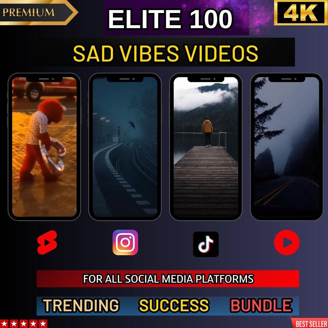 100 Sad Vibes Videos | Social Media Content (digital Download) - Etsy