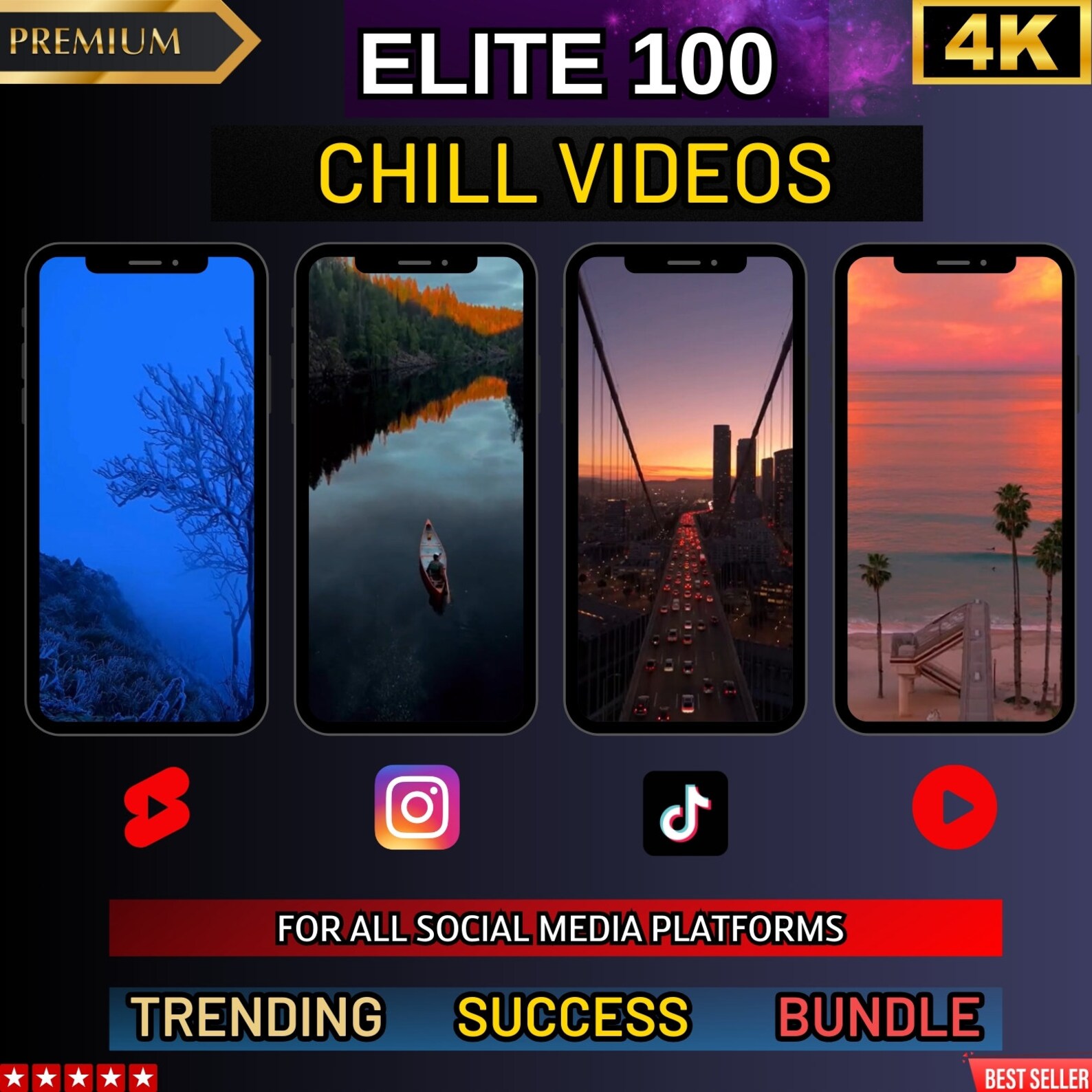 100 Chill Social Media Videos | Serene Nature Scenes (digital Download ...