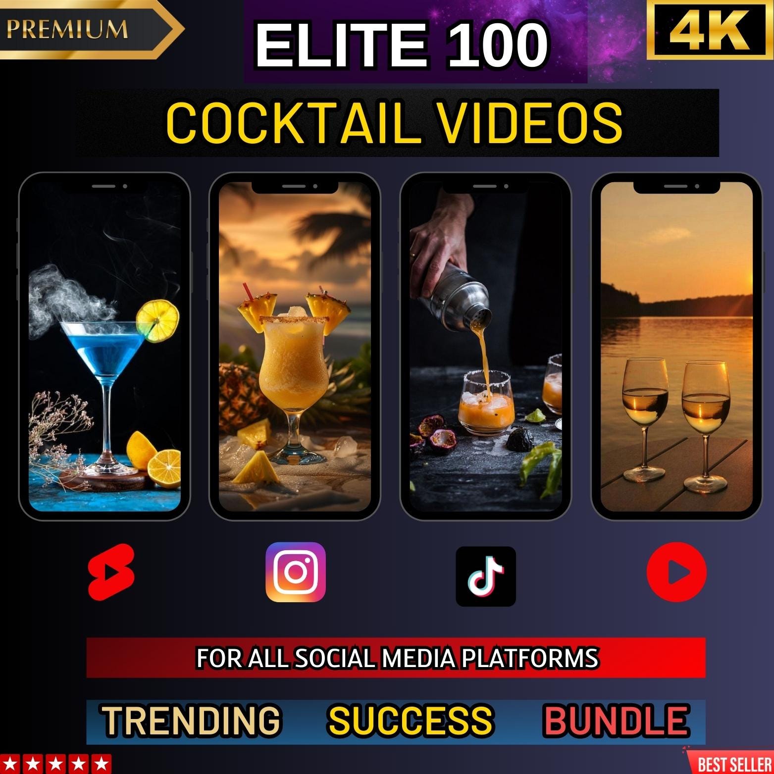 Elite 100 Cocktail Videos. |youtube|shorts|tiktok|reels|mixology ...