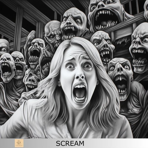 Scream Coloring Page - Etsy