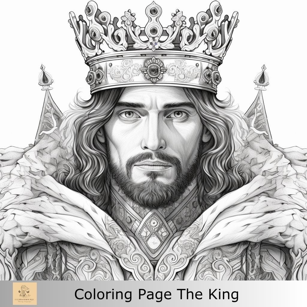 1 Greyscale the King Printable Coloring Page Printable Adult - Etsy