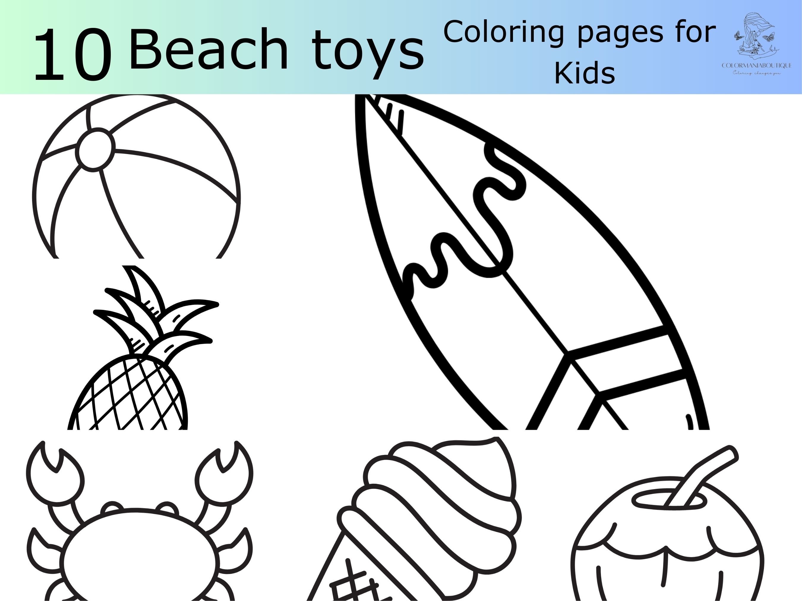 Coloring Pages For Kids Beach