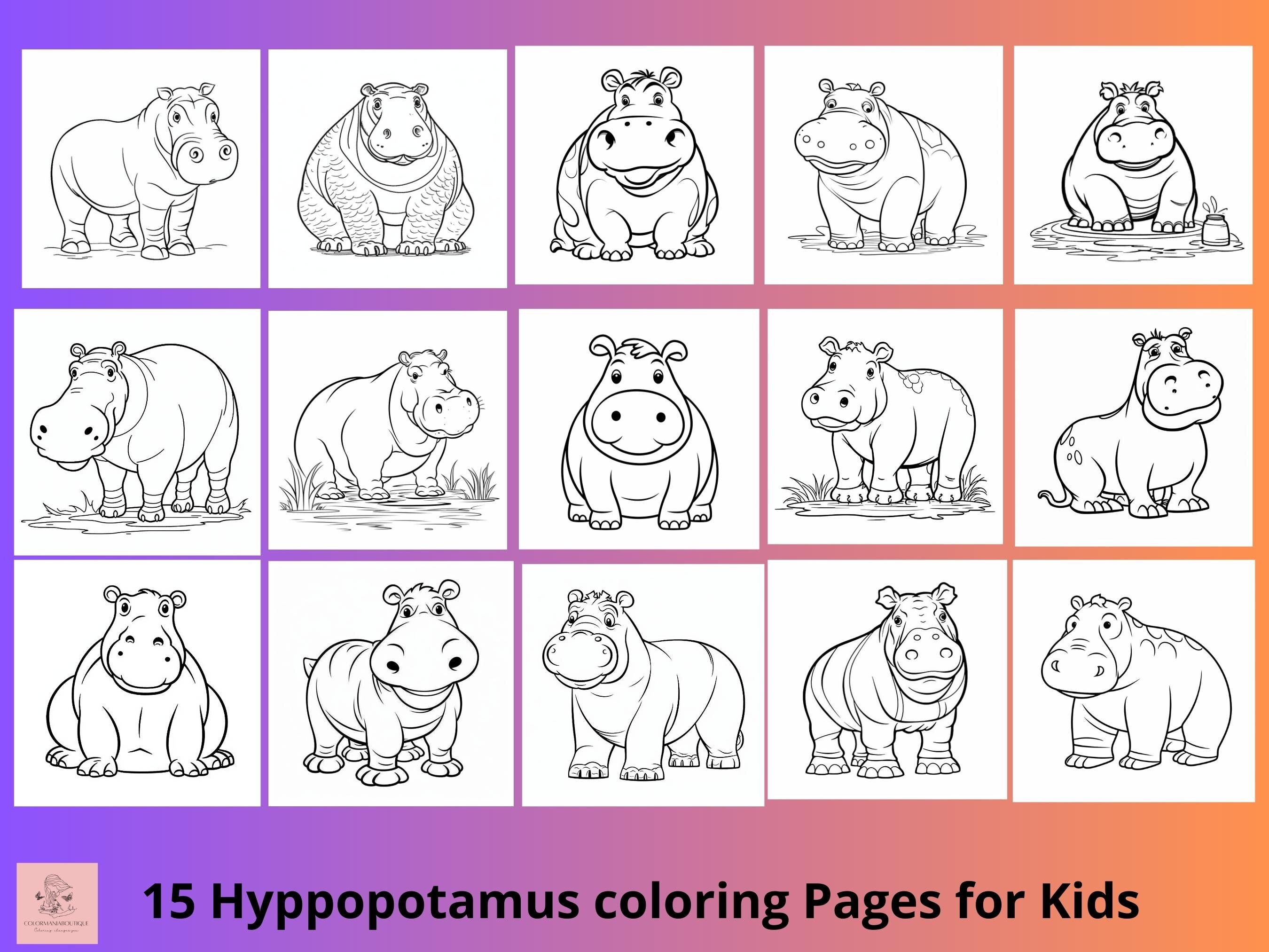 Hippo Coloring Pages For Kids