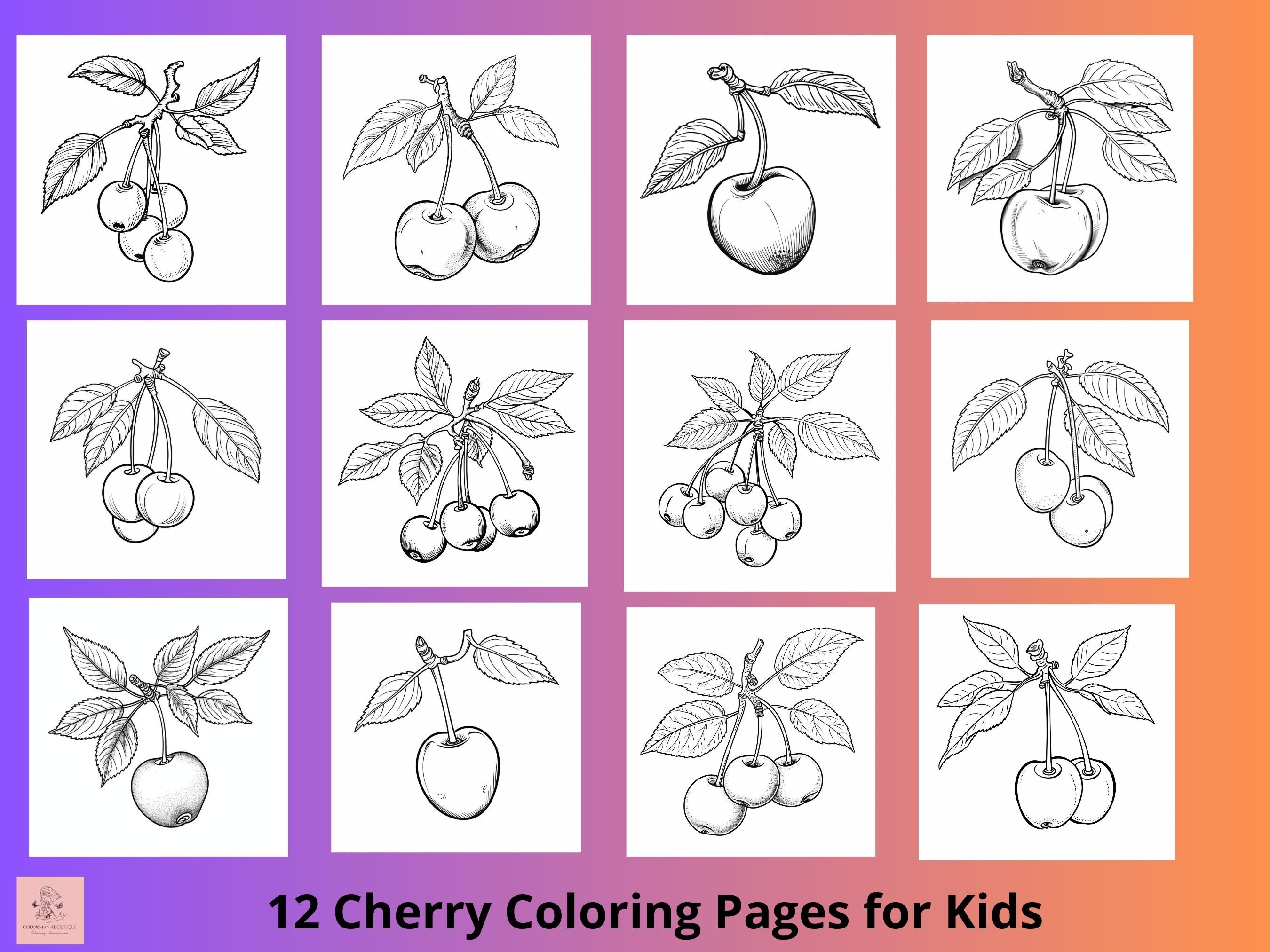 Cherries Coloring Page
