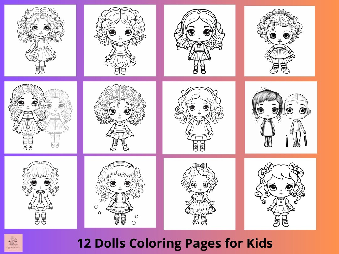 12 Dolls Coloring Book, Dolls Printable Kids Coloring Pages ...