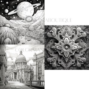 37 Grayscale Abstract Coloring Book for Adults - Etsy