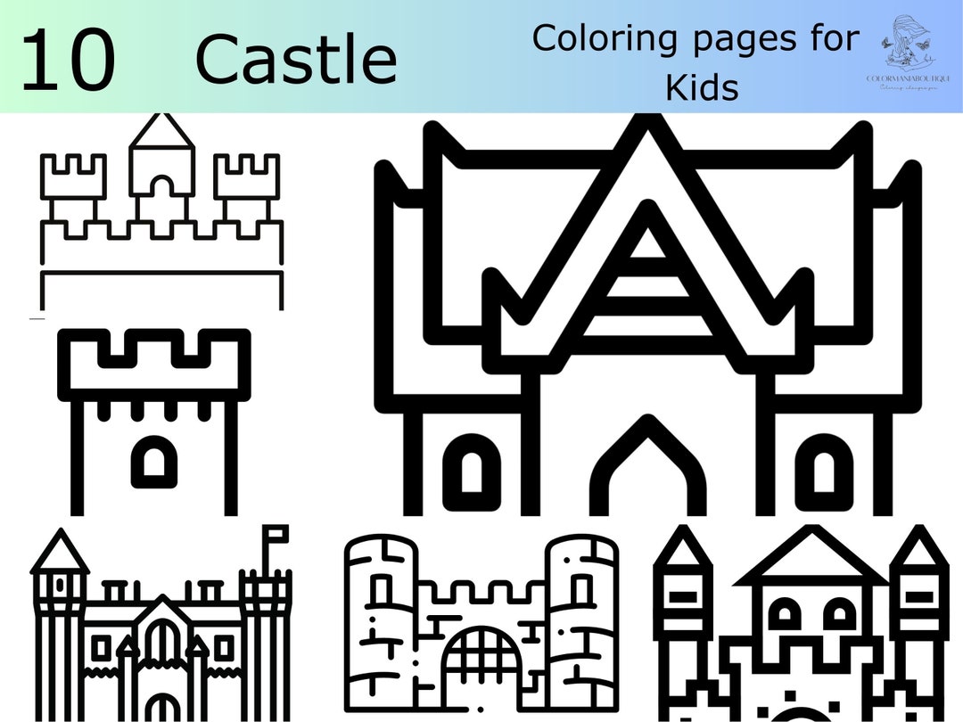 10 Castle Images Printable Coloring Sheet for Kids,educational ...