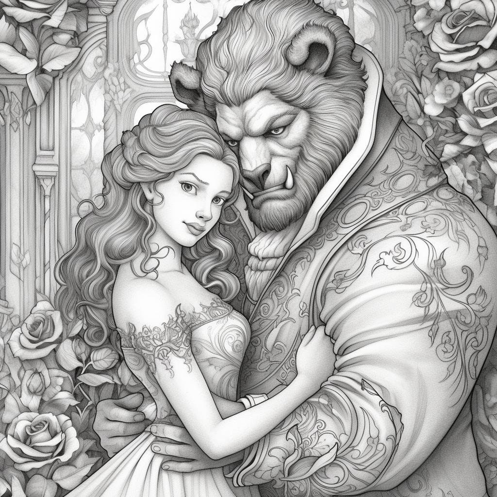 Beauty And The Beast Coloring Pages Printable