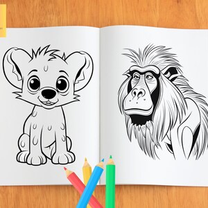 45 Savannah Animal Coloring Book, Animal-themed Printable Kids Coloring ...