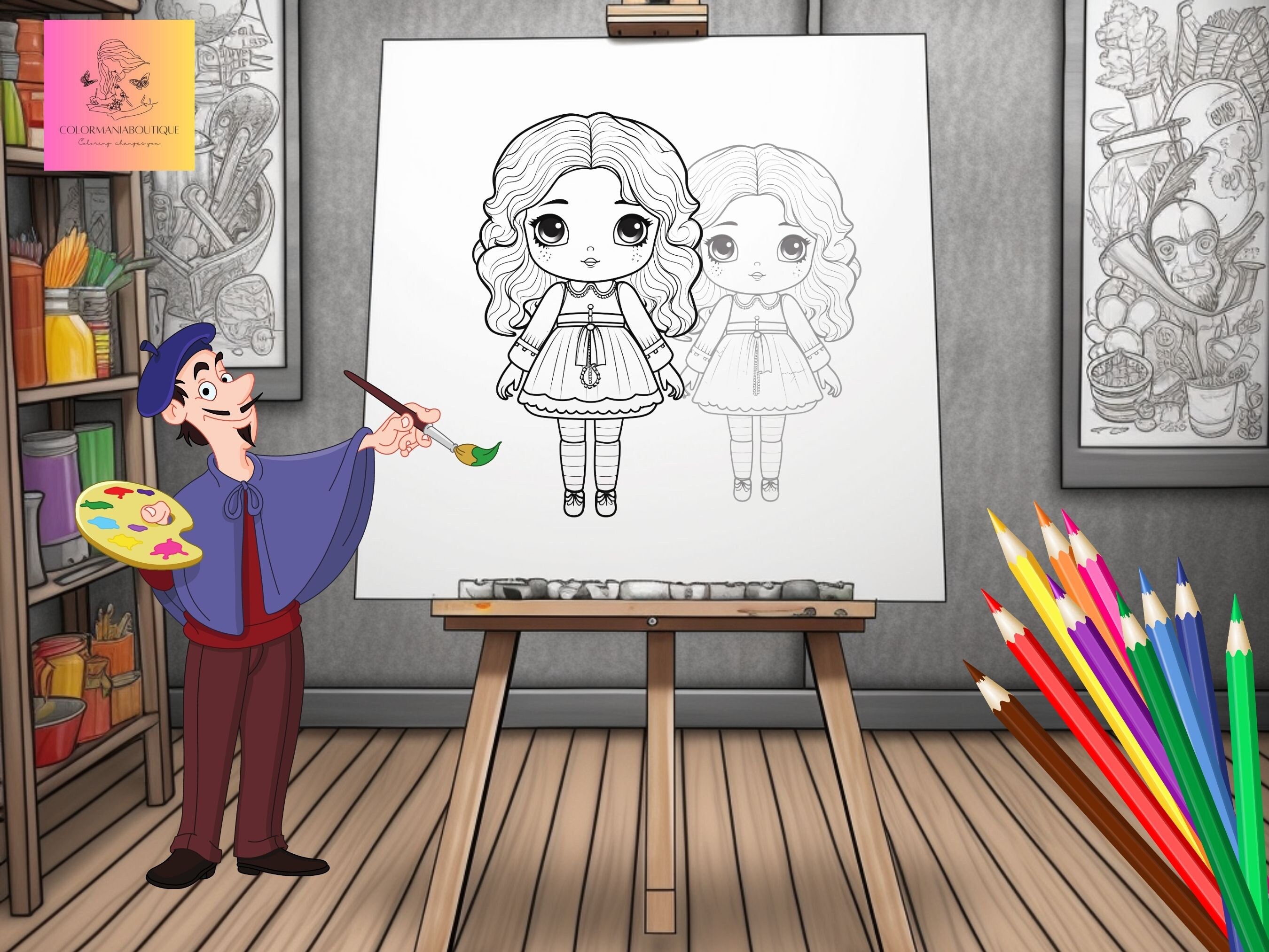 12 Dolls Coloring Book Dolls Printable Kids Coloring Pages - Etsy