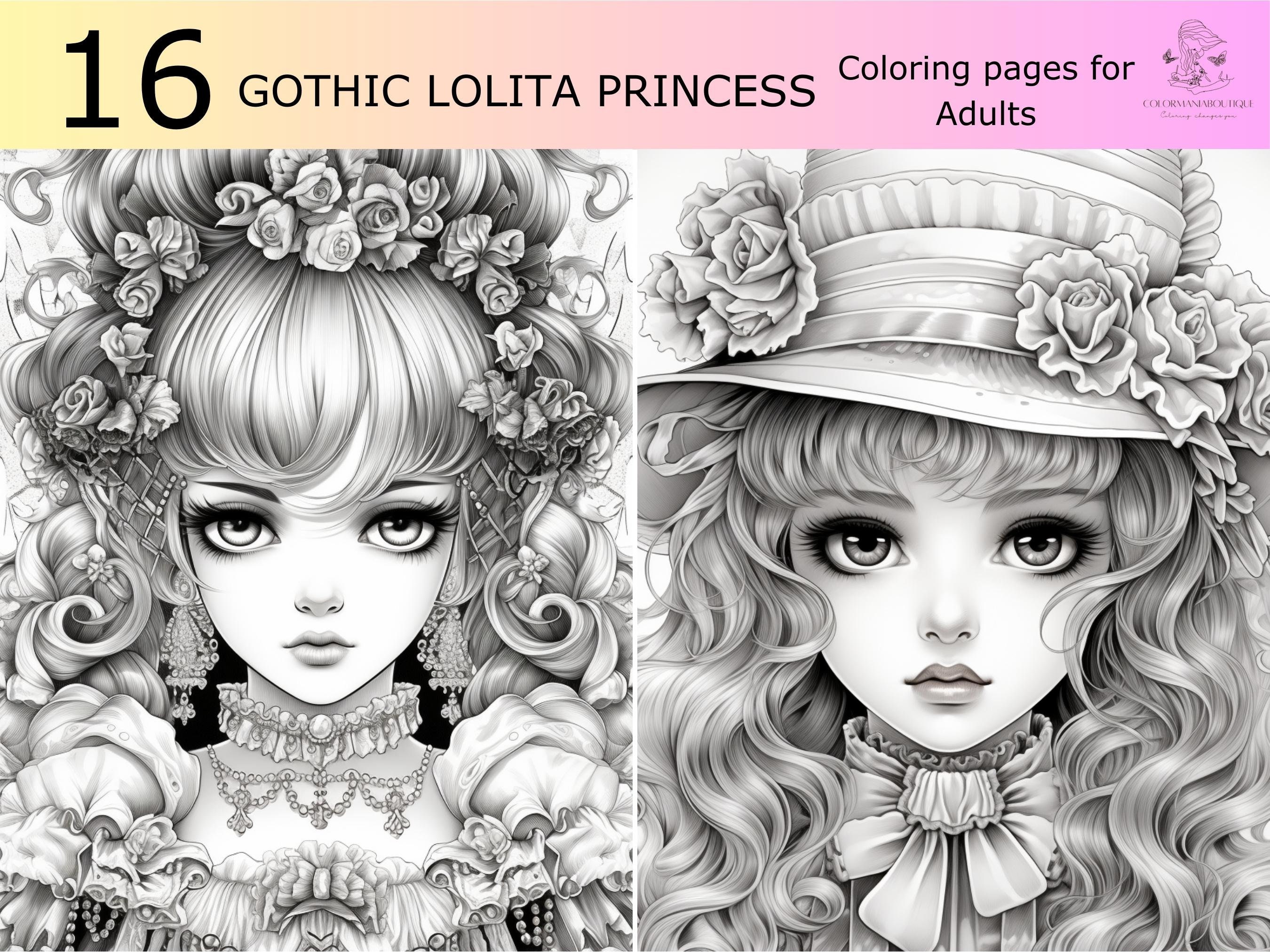 Gothic Lolita Coloring Book Pages