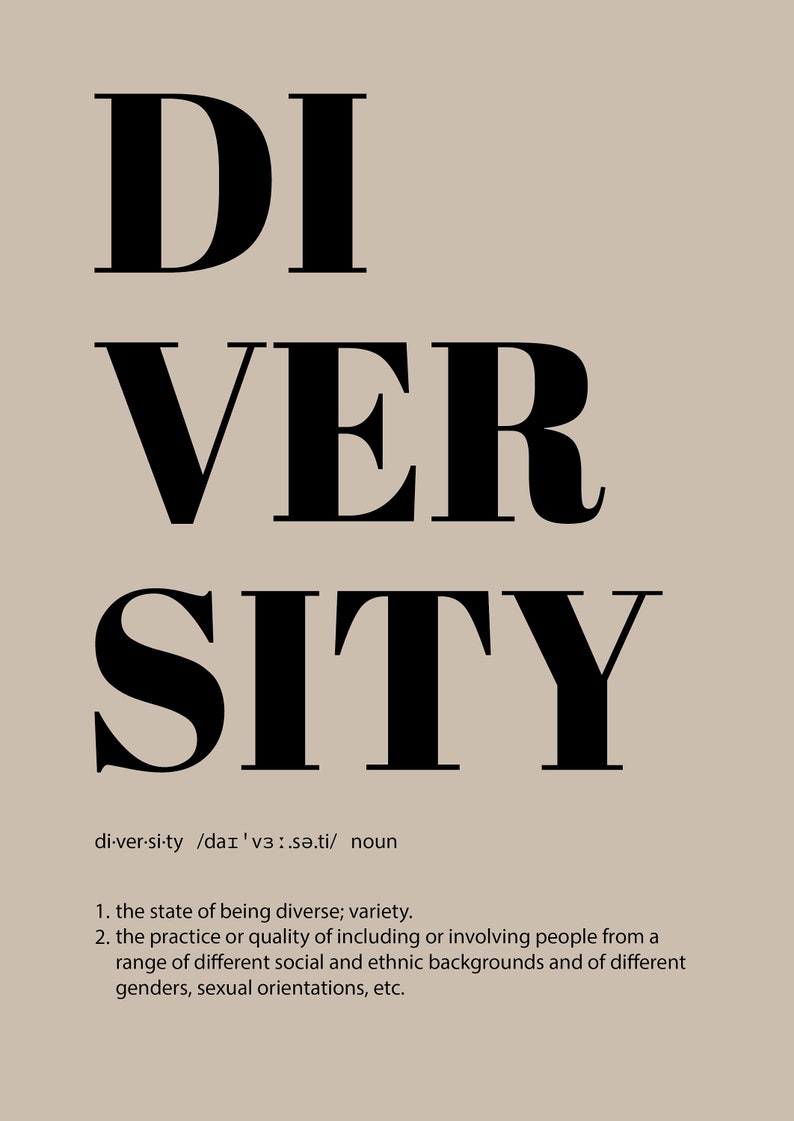 Diversity Definition Wall Art, Poster, Set of 6, Equity Definition ...