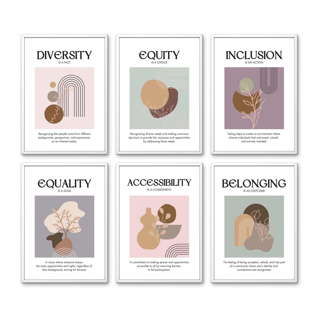 Diversity Inclusion Art Prints, Equity Belonging, Abstract Decor ...
