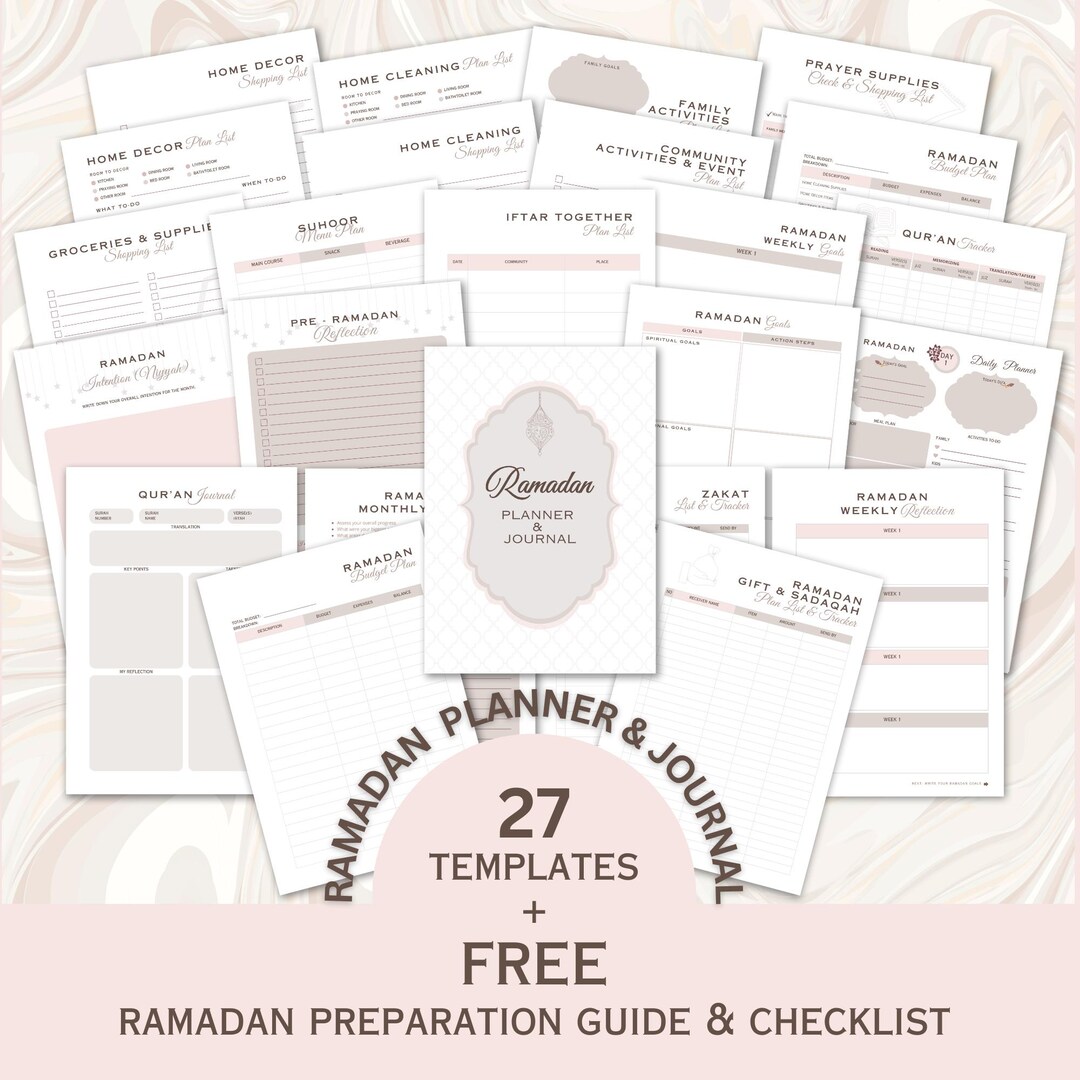 Printable Ramadan Planner & Journal With Free Ramadan Preparation Guide ...