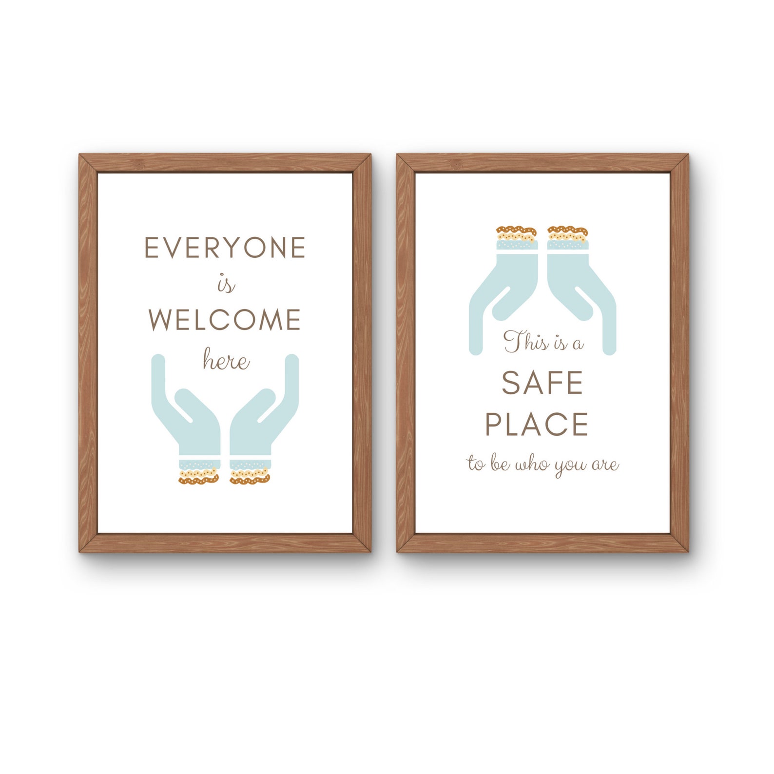 Inclusive Inclusion Welcoming & Safe Place Printable Wall Art Set ...