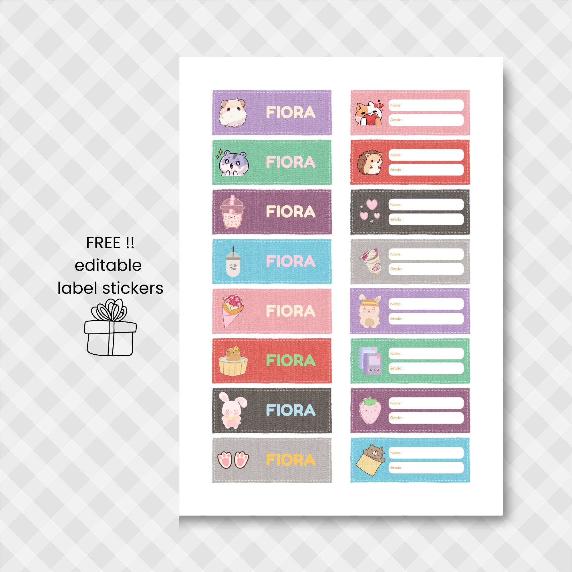 Kawaii Cute Class Schedule, School Timetable. Printable 7 Colors With ...