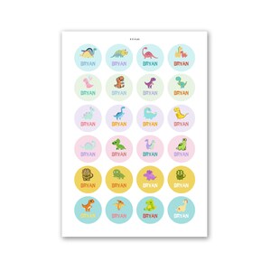 Dinosaurs Student Book Label, Pastel Pink School Supply Labels, Name ...