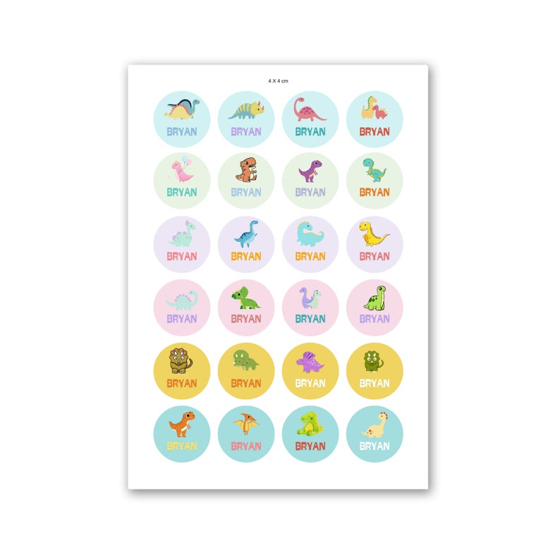 Dinosaurs Student Book Label, Pastel Pink School Supply Labels, Name ...