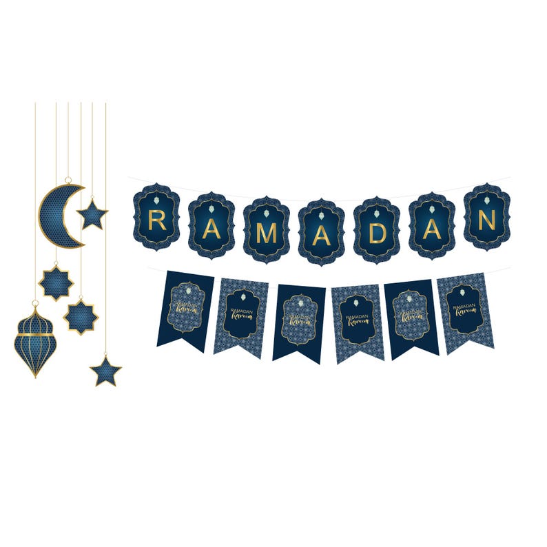 Ramadan Eid Mubarak Decor Bunting, Garland, Flag Banner Decoration ...