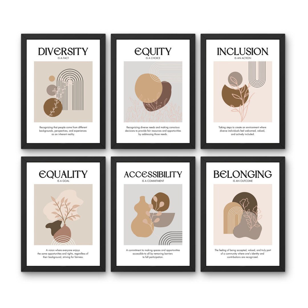 Modern Diversity Art Prints | 6 Abstract Posters for a Welcoming Space ...