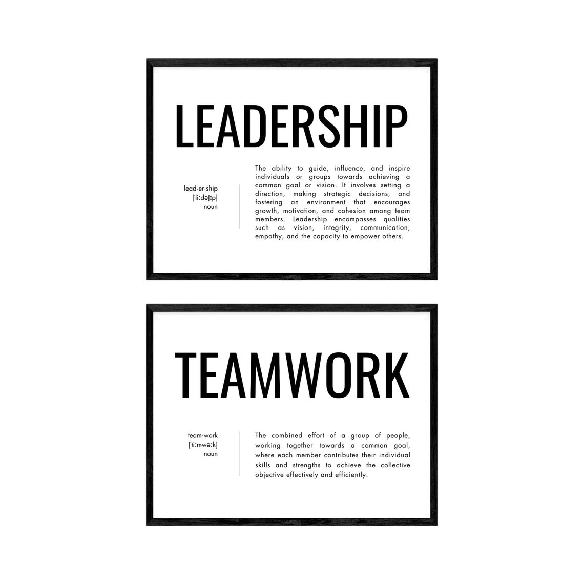 Leadership and Teamwork Text Art With Inspirational Definitions - Etsy