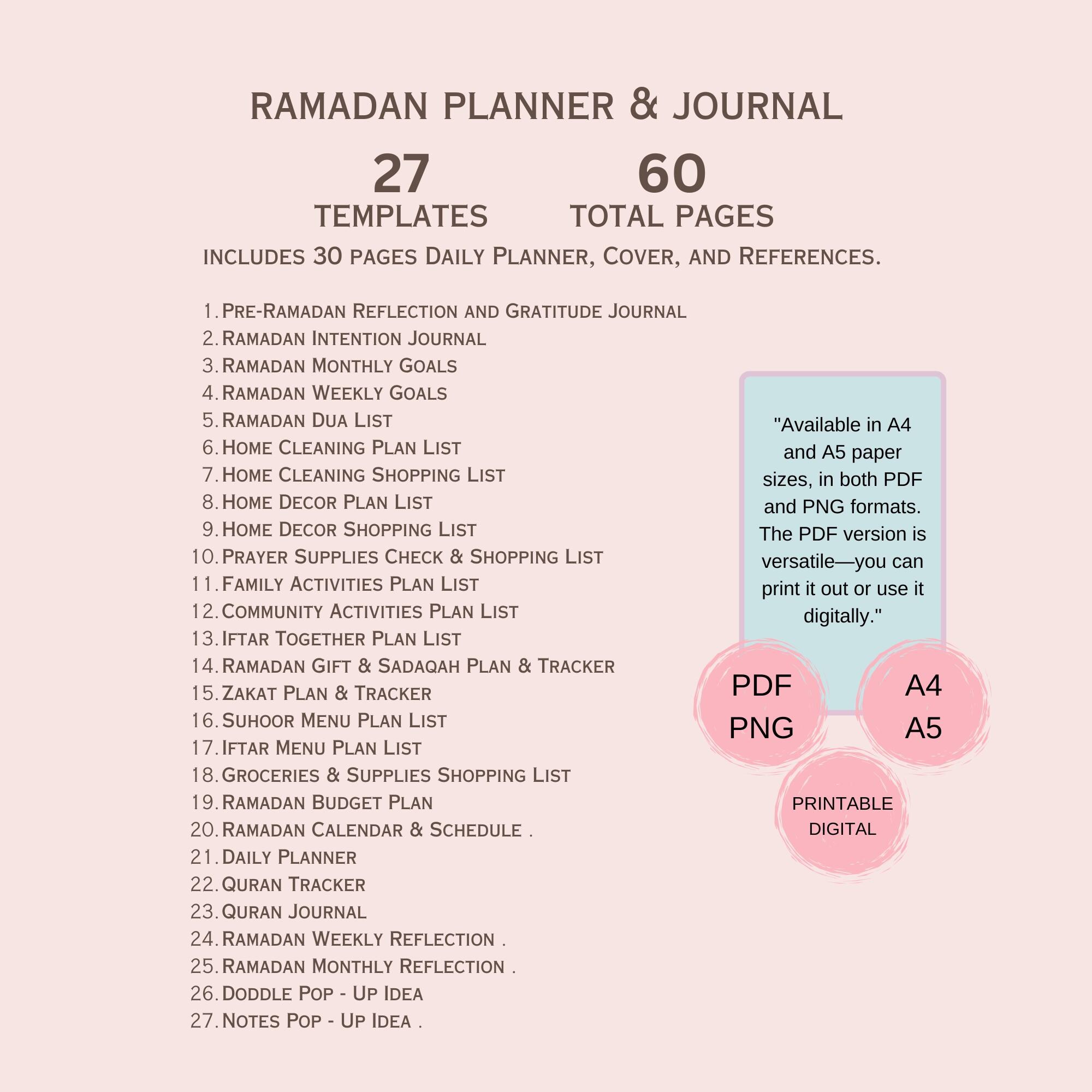 Printable Ramadan Planner & Journal With Free Ramadan Preparation Guide ...