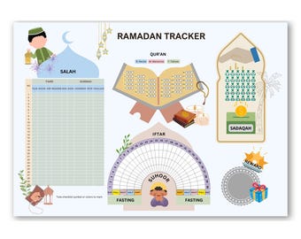 Ramadan Tracker Printable | Islamic Ramadan Planner for Kids & Adults ...