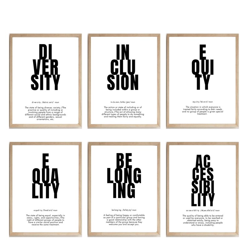 Diverse Equity Printable Art Set - Minimalist Posters for Counselor ...
