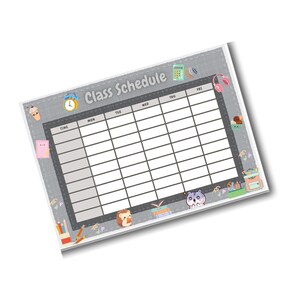 Kawaii Cute Class Schedule, School Timetable. Printable 7 Colors With ...