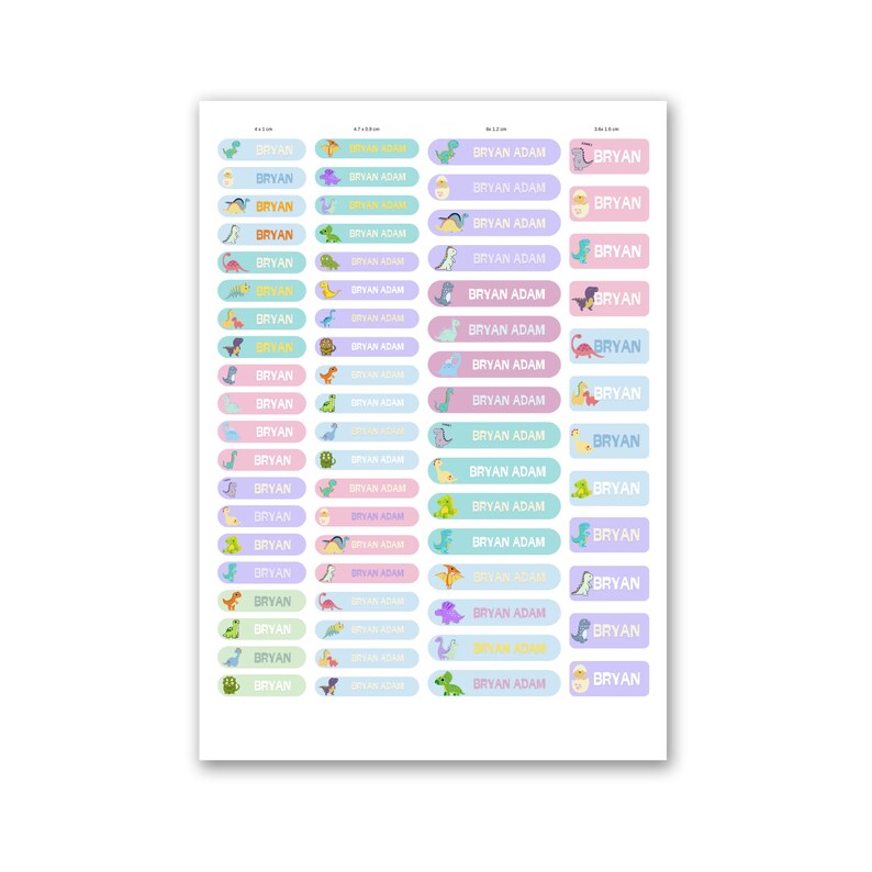 Dinosaurs Student Book Label, Pastel Pink School Supply Labels, Name ...