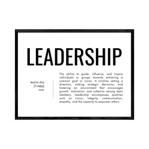 Leadership and Teamwork Text Art With Inspirational Definitions - Etsy