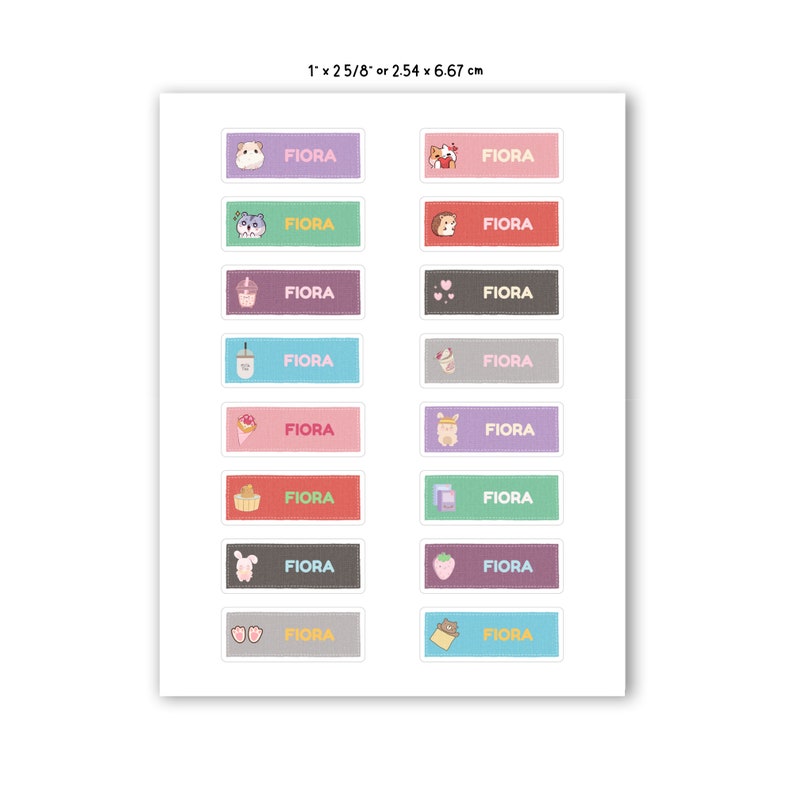 Kawaii Cute Label Sticker School Supply, Name Sticker, Name Tag. Avery ...