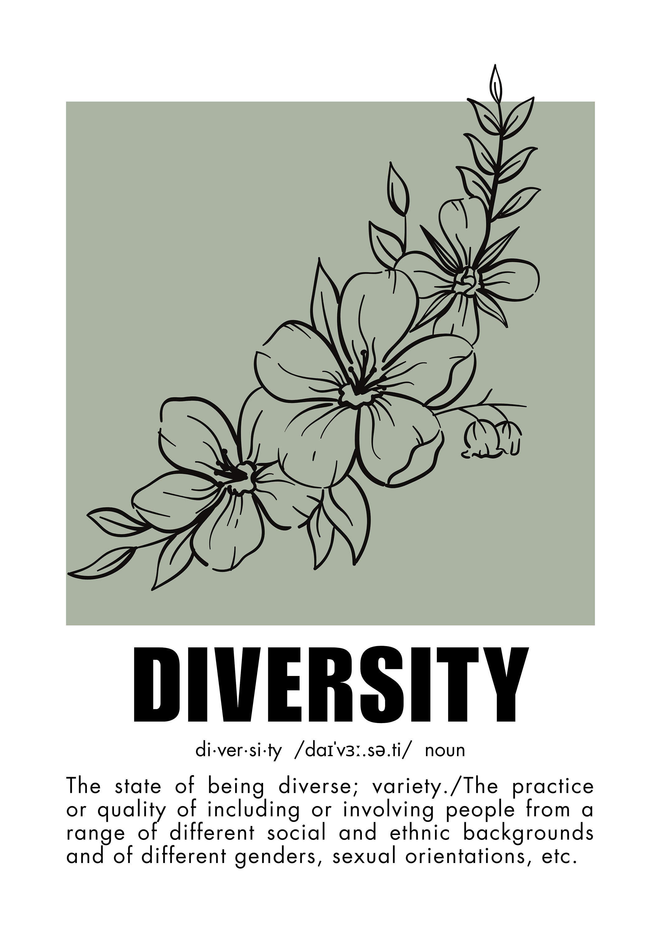 Diversity Definition Boho Wall Art, Printable Poster, Set of 6, Equity ...