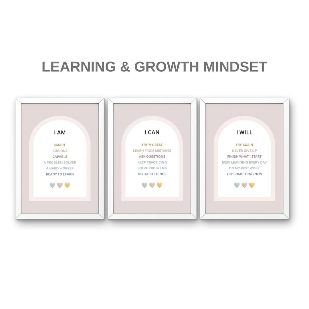 Affirmations for Kids Poster - Learning & Growth Mindset Printable Wall ...