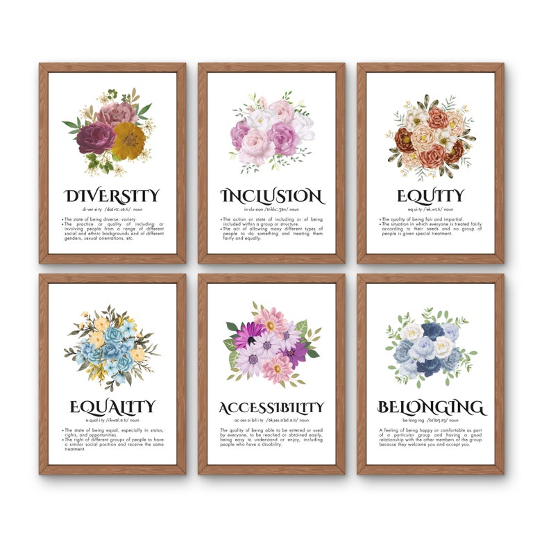 Diversity Inclusion Art Prints: Floral Classroom Posters (digital ...